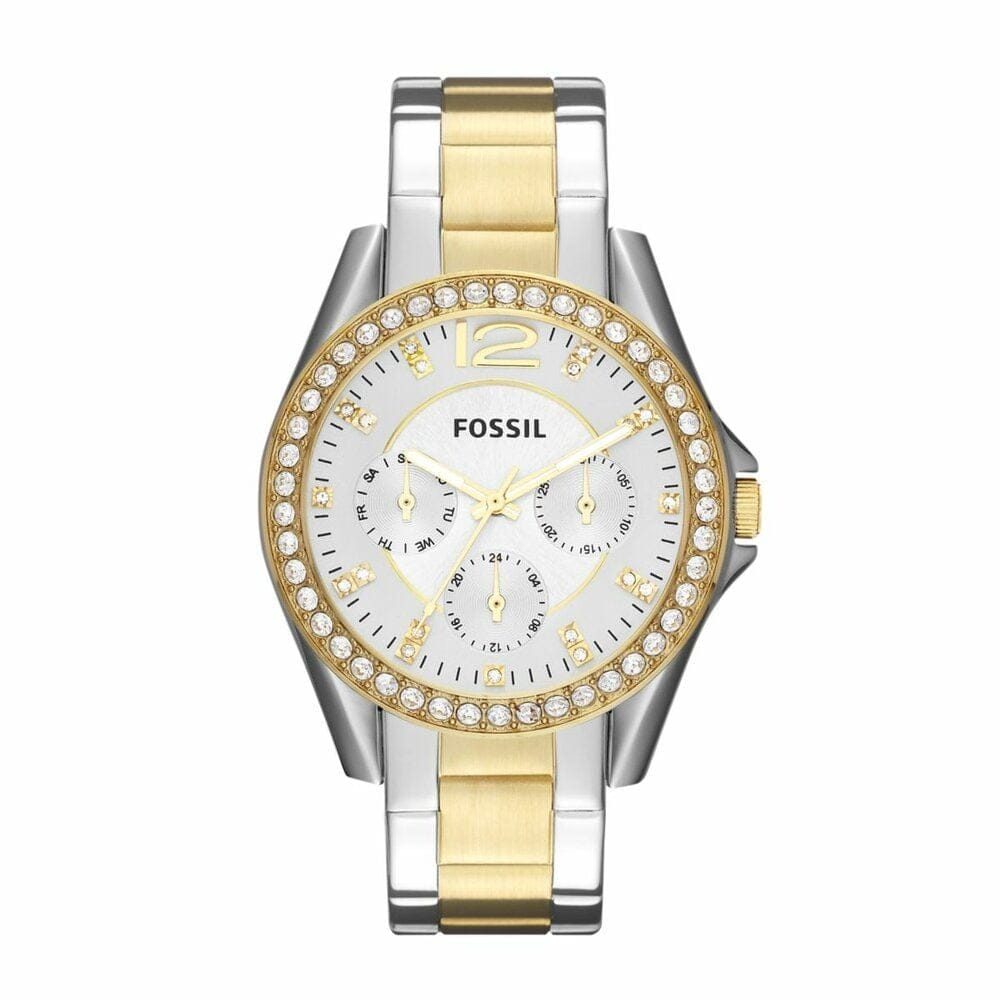 Fossil Women’s Riley Silver/Steel Round Stainless Steel Watch – ES3204 ...